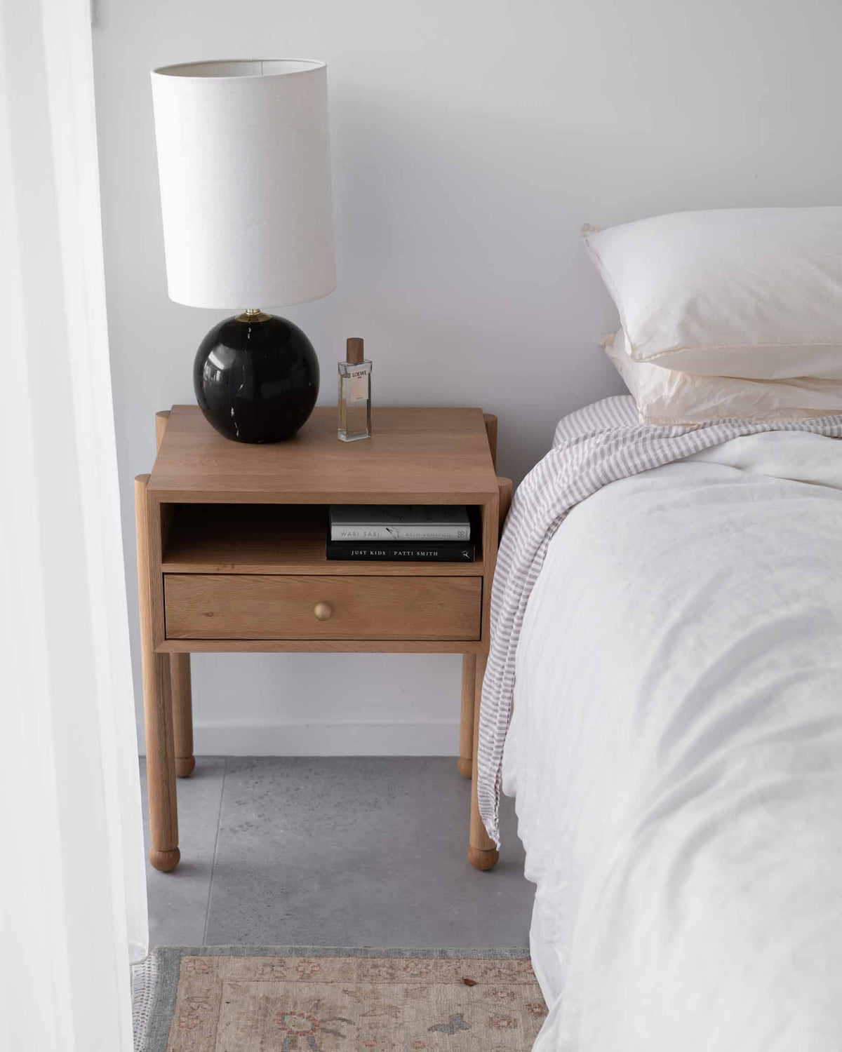 Naomi Oak Luxury Bedside Table | Fleur Studios