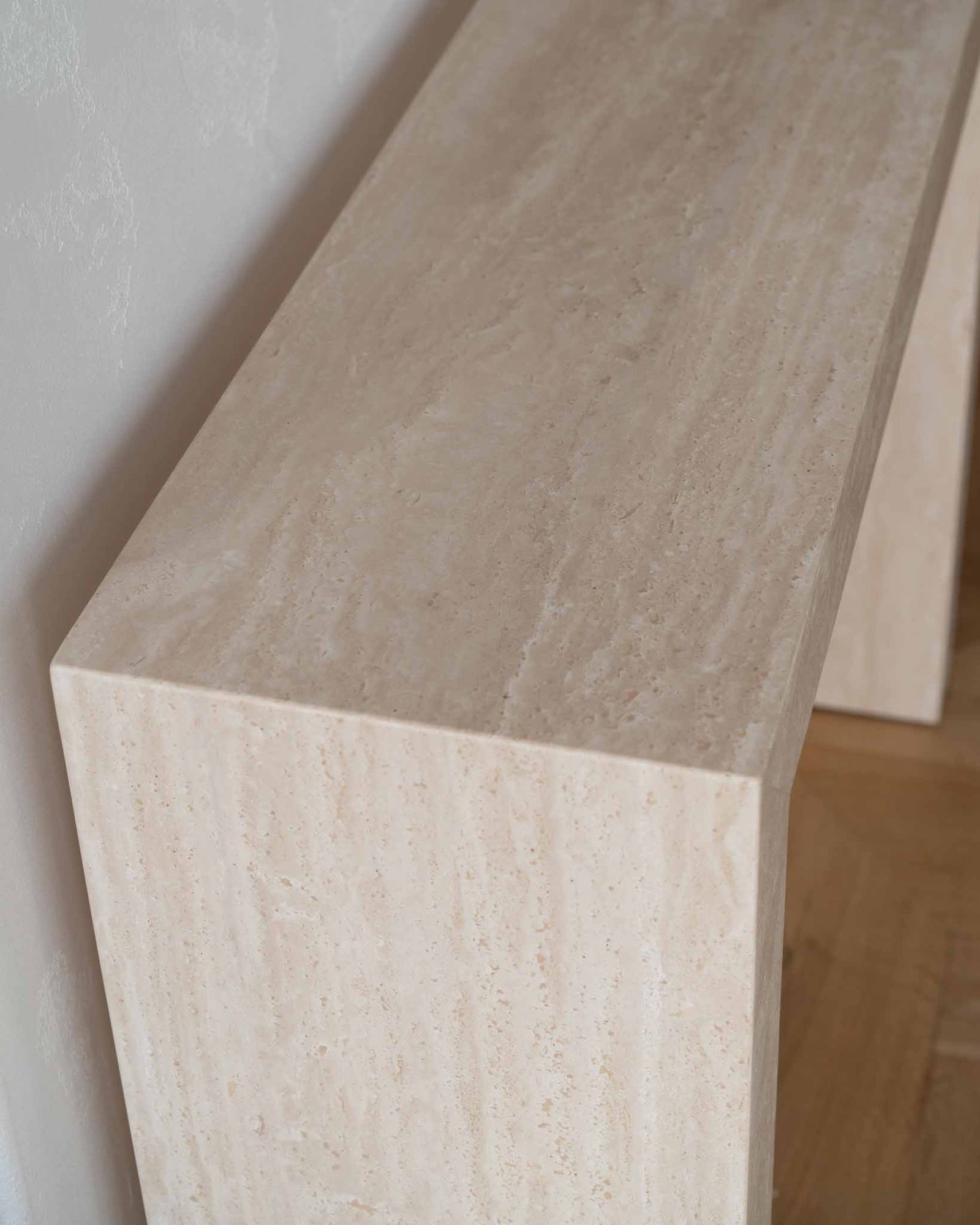 Rectangle Stone Console Table - Cream Travertine | Fleur Studios