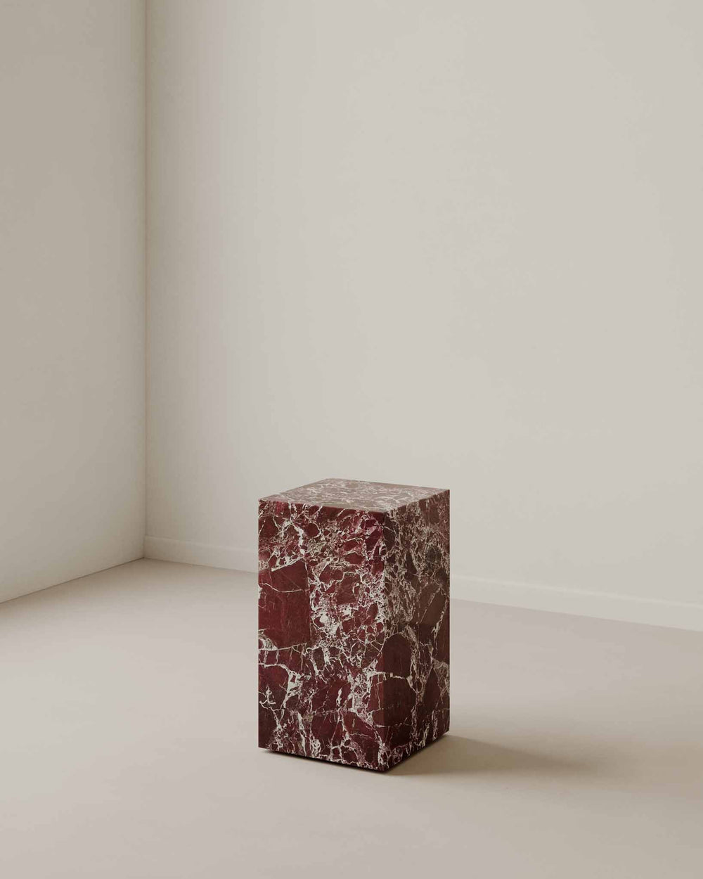 Plinth Small Side Table Rosa Levanto Marble | Fleur Studios