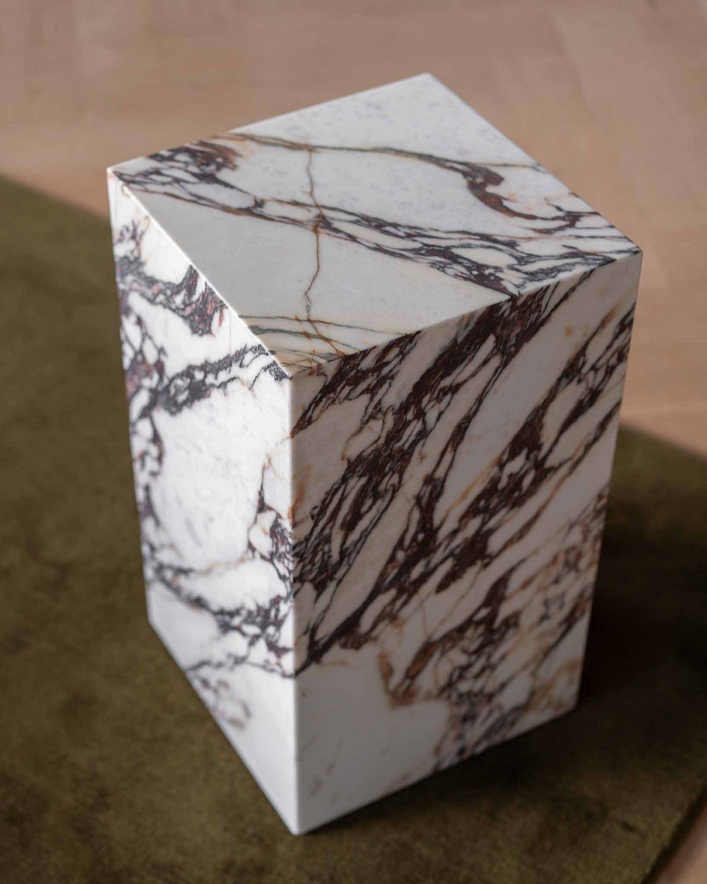 Marble Plinth Small Side Table - Calacatta Viola | Fleur Studios