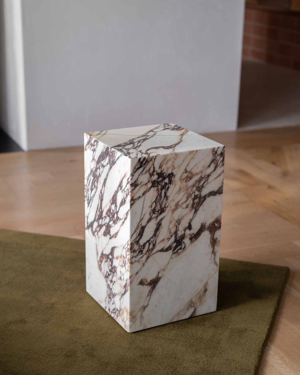 Marble Plinth Small Side Table - Calacatta Viola | Fleur Studios
