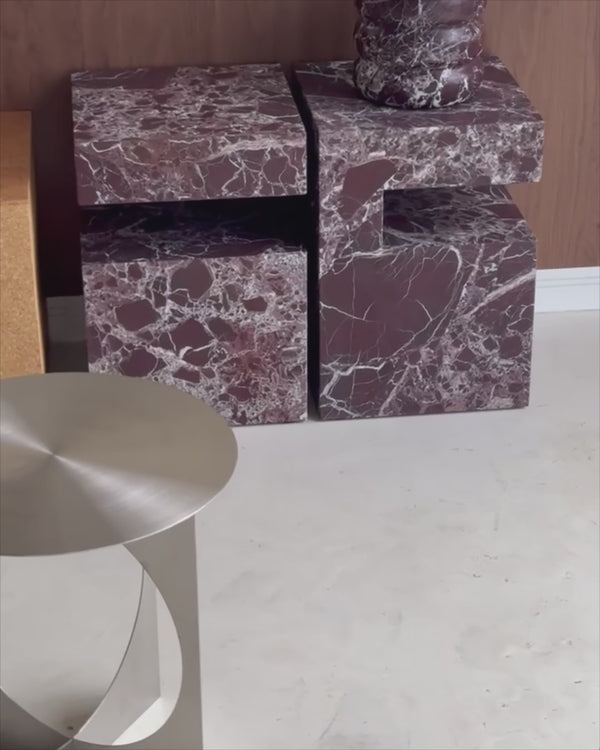 Cookie Marble Side Table - Rosa Levanto | Fleur Studios