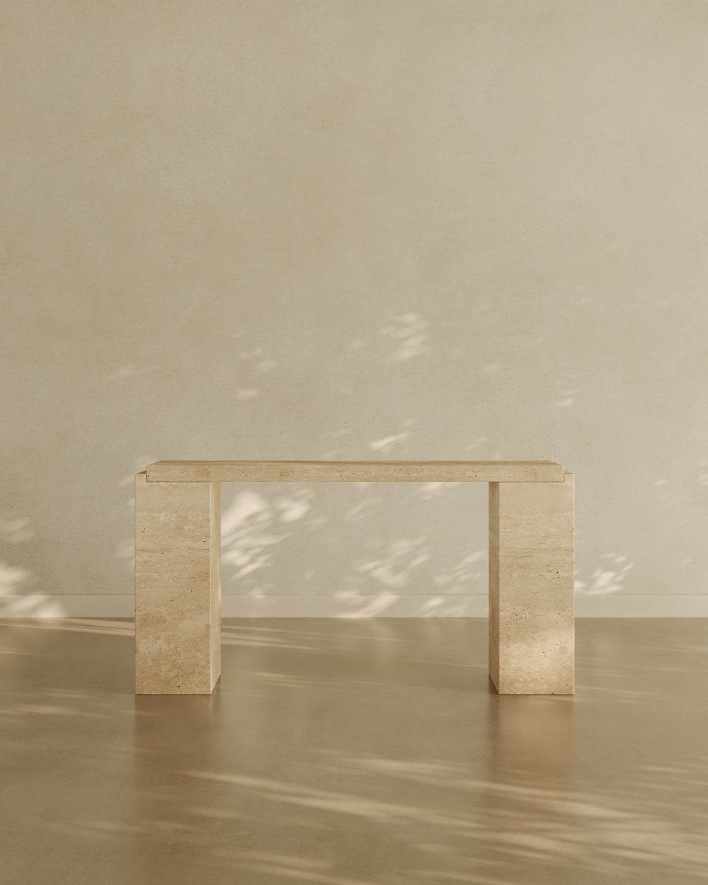Abstract Console Cream Travertine | by Fleur Studios