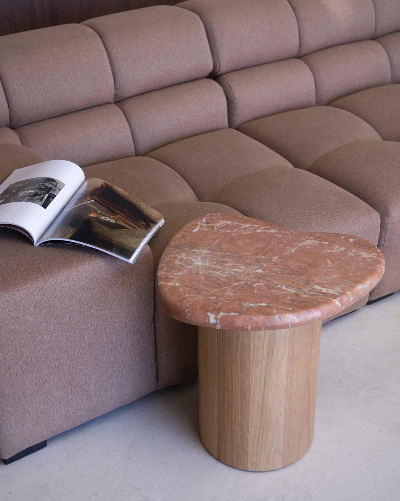 Pebble Collection | Oak Timber Marble Side Tables Online Australia